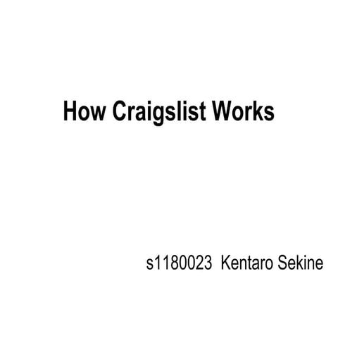How craigslist works | PPT | Free Download