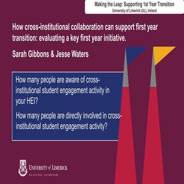 How cross institutional collaboration can support first year transition ...