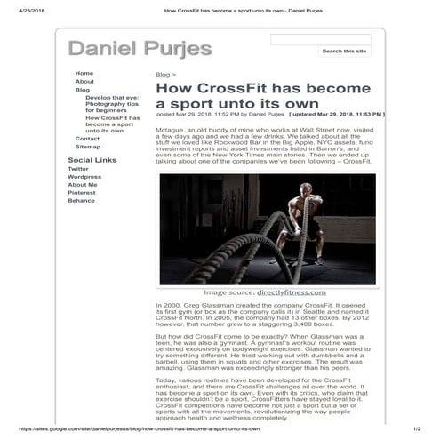 The origin of CrossFit | PPTX