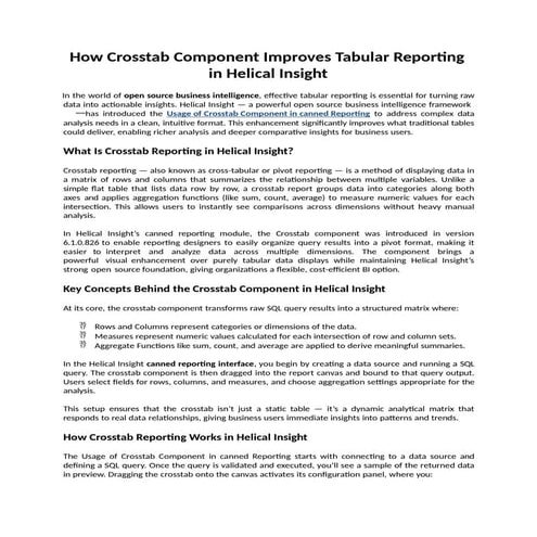 How Crosstab Component Improves Tabular Reporting in Helical Insight.pptx