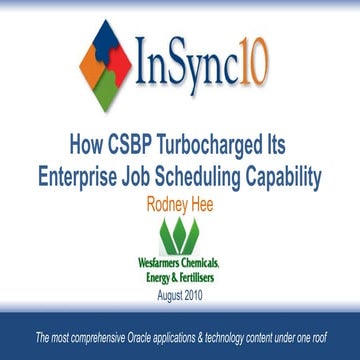 How CSBP Turbocharged Its Enterprise Job Scheduling Capability | PPT ...