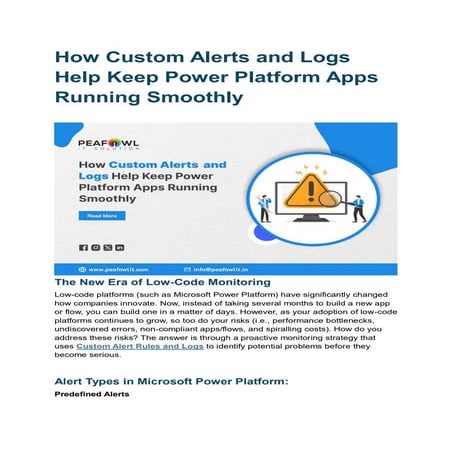 How Custom Alerts and Logs Help Keep Power Platform Apps Running ...
