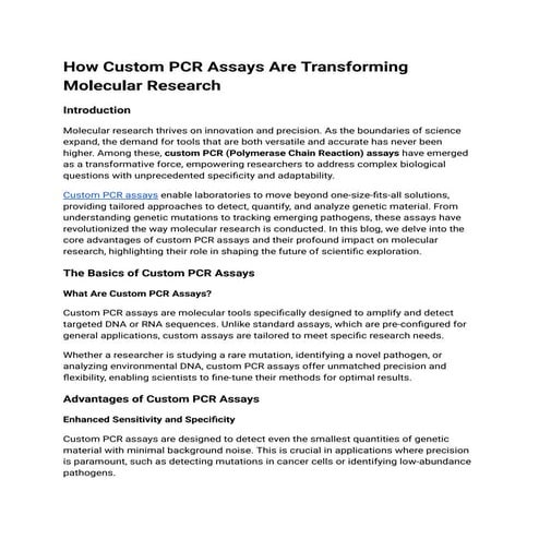 How Custom PCR Assays Are Transforming Molecular Research.pdf