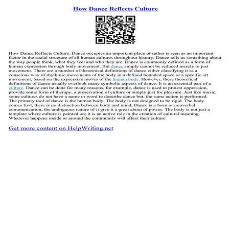 The culture of dance in the importance to festivals. | PDF