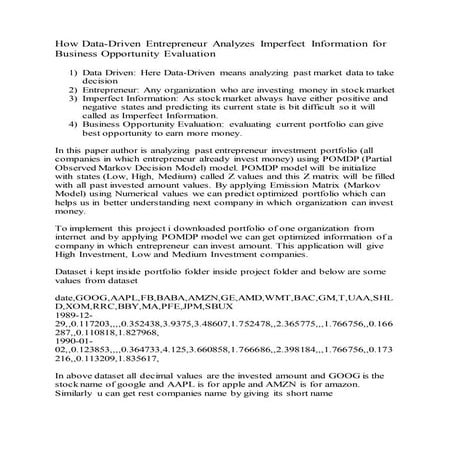 How data driven entrepreneur analyzes imperfect information for ...