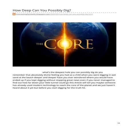 How deep can you possibly dig? | PDF