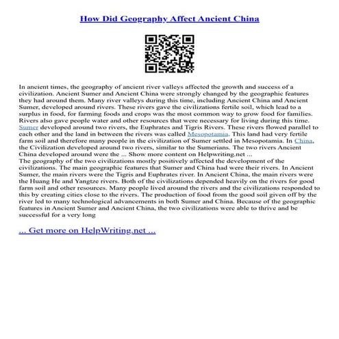 How Did Geography Affect Ancient China | PDF