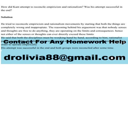 How did Kant attempt to reconcile empiricism and rationalism Was hi.pdf