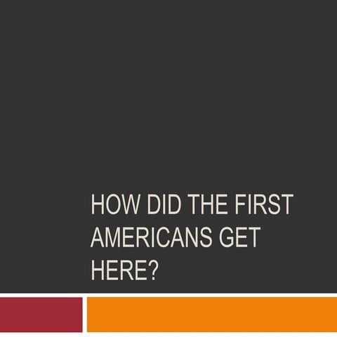 How did the first americans get here | PPT