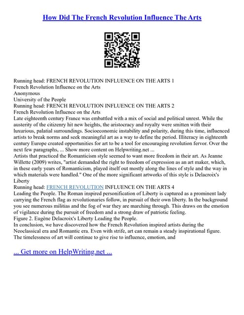 Art as Revolution.docx | Arts and Crafts | Hobbies & Interests