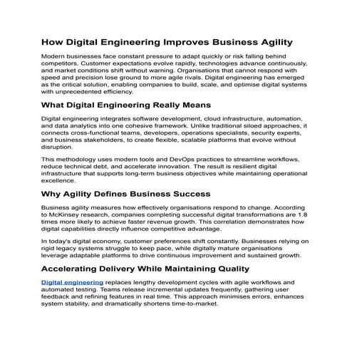How Digital Engineering Improves Business Agility | PDF
