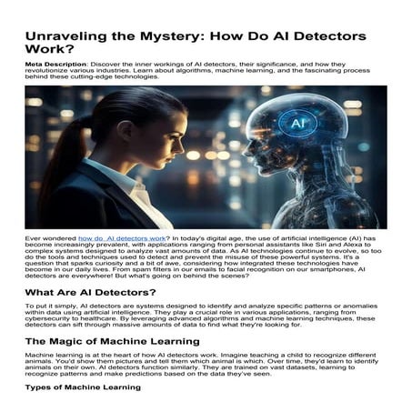 Unraveling the Mystery: How Do AI Detectors Work? | PDF