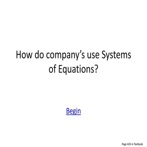 How do companies use systems of equations | PPTX