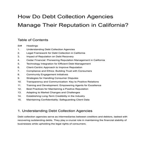 How Do Debt Collection Agencies Manage Their Reputation in California ...