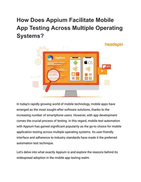 Appium Testing Guide For Mobile App Testing Pdf