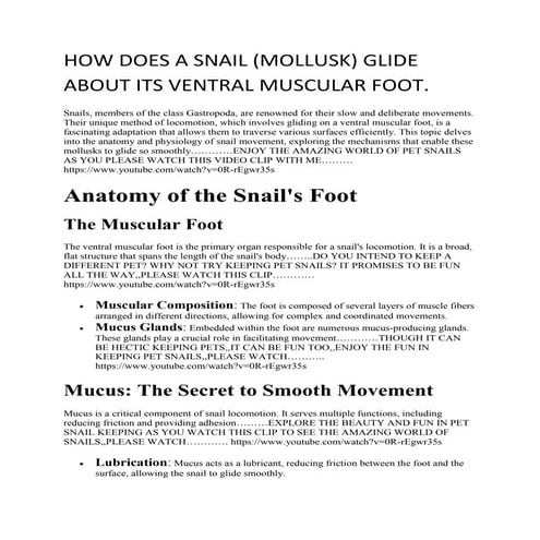 HOW DOES A SNAIL(MOLLUSK) GLIDE ABOUT ITS CENTRAL MUSCULAR FOOT..docx