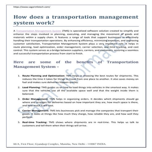 How does a transportation management system work | PDF