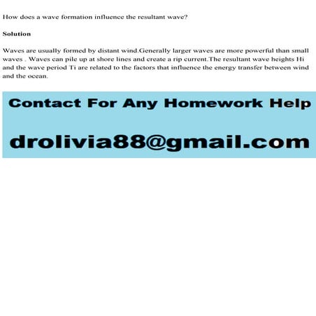 How does a wave formation influence the resultant waveSolution.pdf