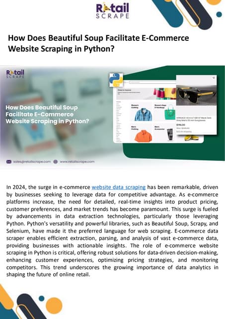 How Does Beautiful Soup Facilitate E Commerce Website Scraping In Pythonpdf