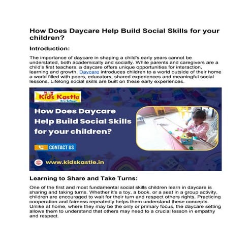 How Does Daycare Help Build Social Skills for your children.docx