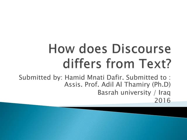 Discourse vs.Text.ppt | Science