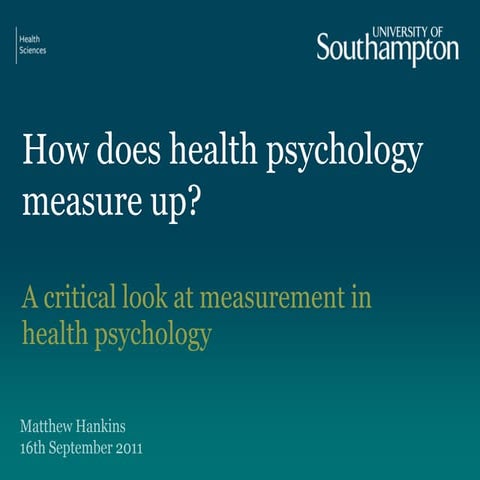 How does health psychology measure up | PPTX