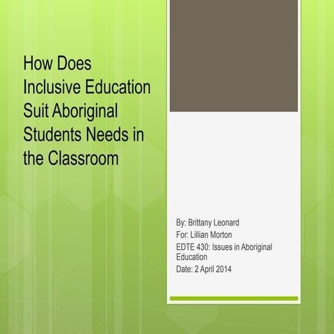 Parallels Between Indigenous Education and Inclusive Education | PPTX
