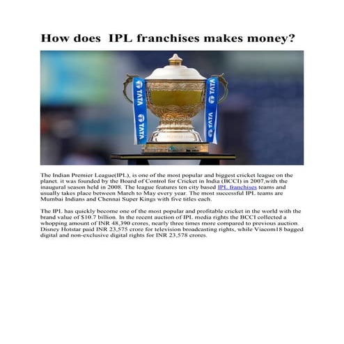 How does IPL franchises makes money 1.pdf