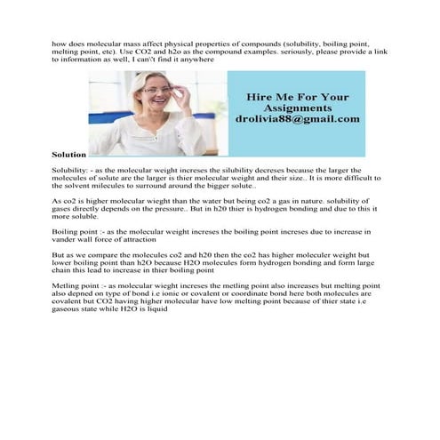 how does molecular mass affect physical properties of compounds (solub.docx