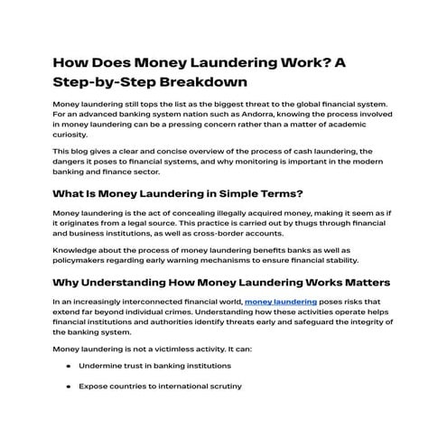How Does Money Laundering Work? A Step-by-Step Explanation | PDF