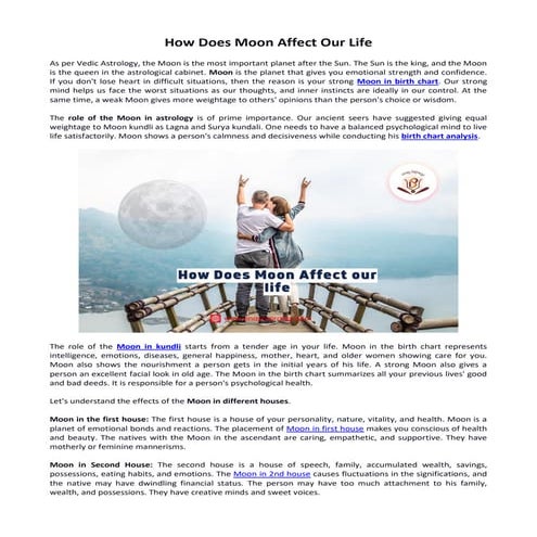 How Does Moon Affects Our Moods | PDF