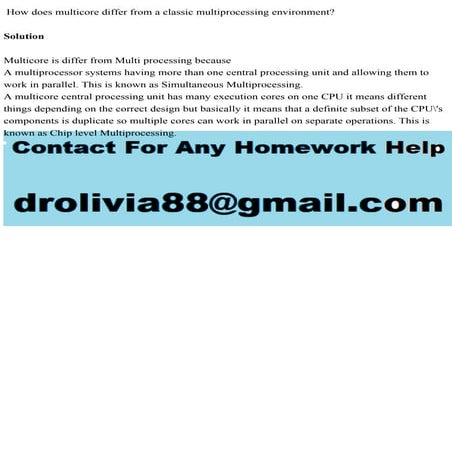 How Does Multicore Differ From A Classic Multiprocessing Environmentpdf