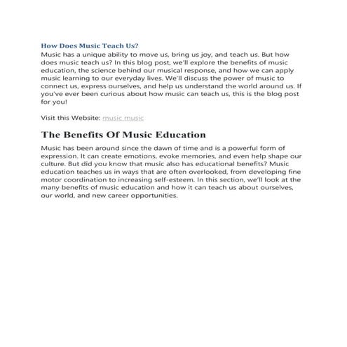 Why music is important | PPTX