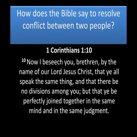 How does the bible say to resolve conflict | PPTX