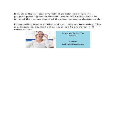 How does the cultural diversity of populations affect the program pl.docx