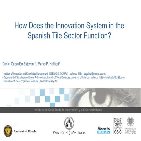 How does the innovation system in the Spanish Tile Sector function ...