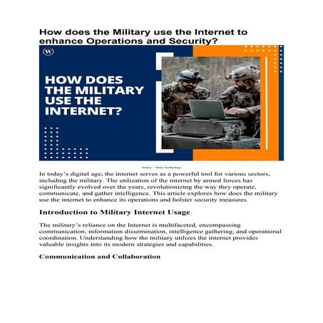 How does the military use the internet? Communication, Security & More ...