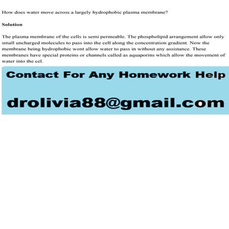 How does water move across a largely hydrophobic plasma membrane.pdf