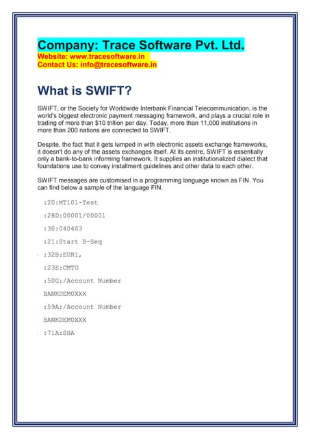 SWIFT secure financial messaging services key facts and information