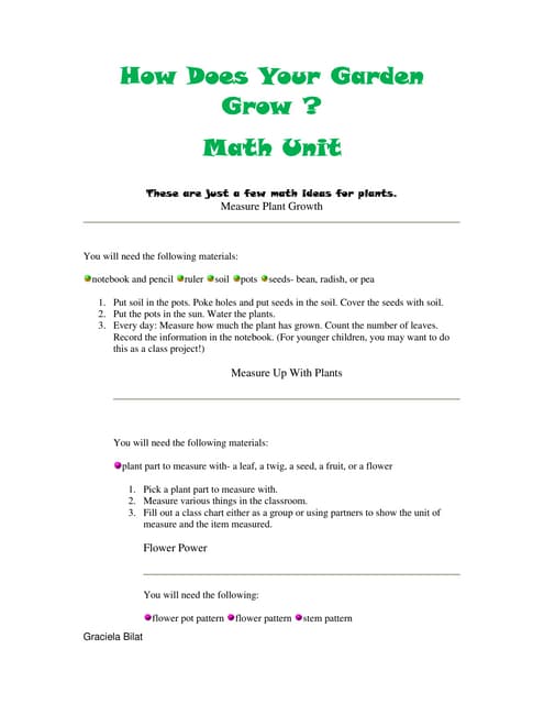 M3 u4a2 pbl - growing plants- kindergarten | PPT
