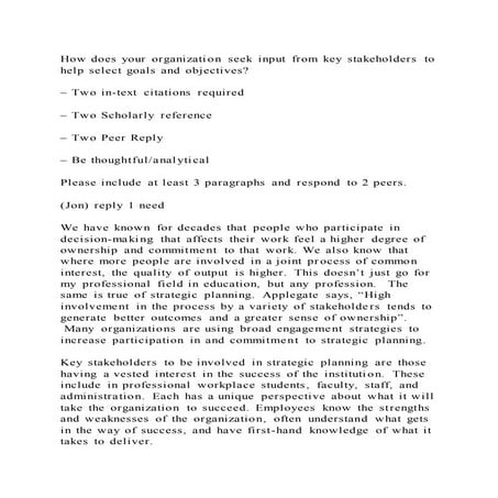 How does your organization seek input from key stakeholders to help | PDF