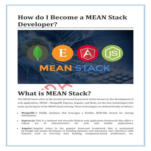 How do I Become a MEAN Stack Developer? | PDF