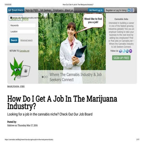 How Do I Get a Job in the Marijuana Industry, Today? | PDF | Illegal ...