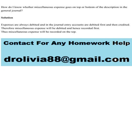 How do I know whether miscellaneous expense goes on top or bottom of ...