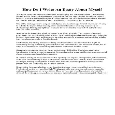 How Do I Write An Essay About Myself. About Myself Essay 500 Words ...