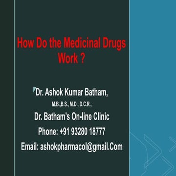 How Do The Medicinal Drugs Work ? | PPT