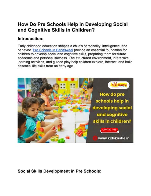 The Role of Play in Early Childhood Education | PPT