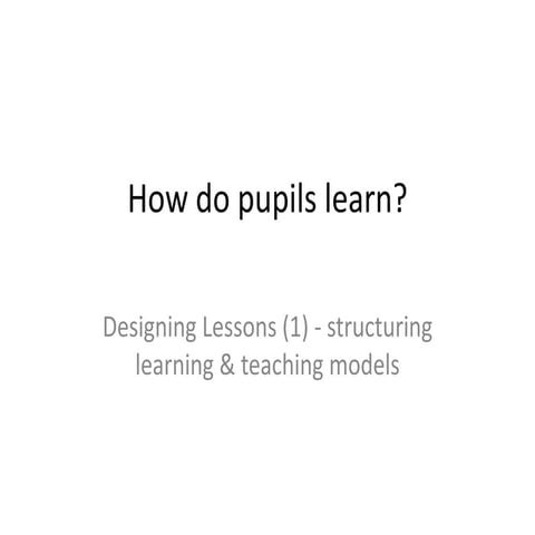How do pupils learn | PPTX