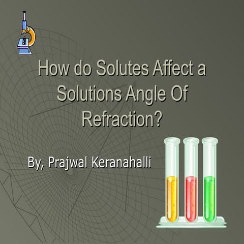 How do solutes affect a solutions angle of | PPT