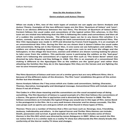 Codes and conventions of the action genre | PPTX